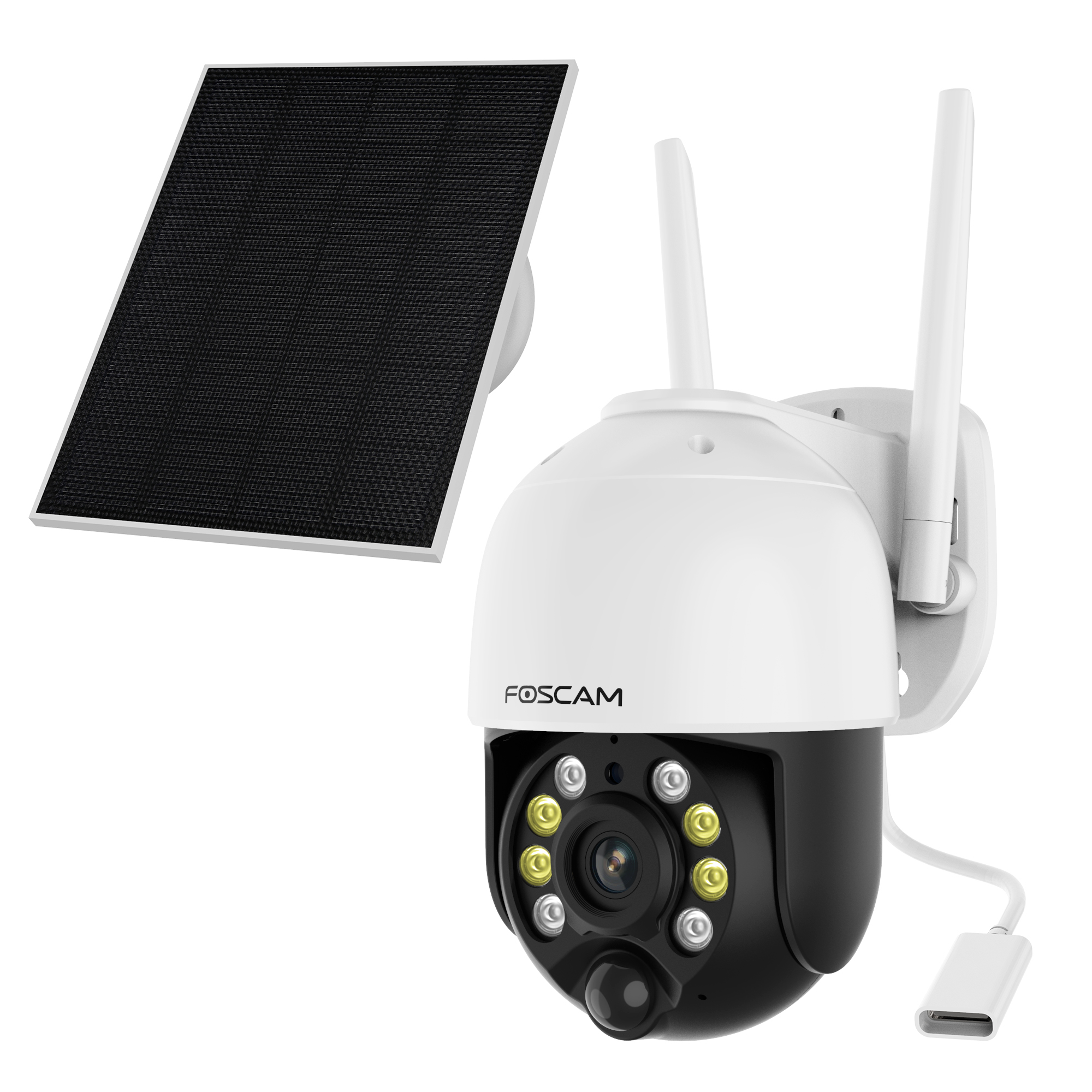 Foscam B4 Smart Solar Wire-Free PT Battery Wifi Security Camera with Color Night Vision